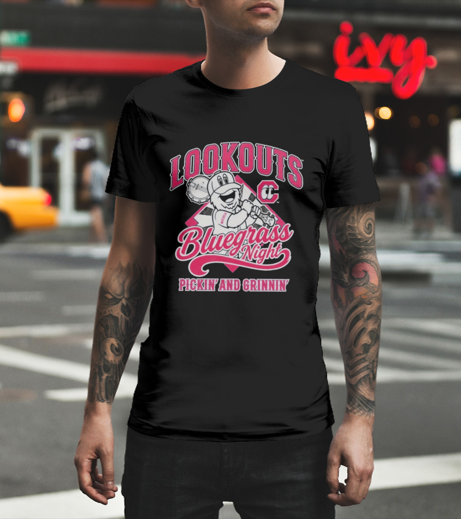 Lookouts Bluegrass Night Pickin' And Grinnin' Chattanooga Baseball C T-Shirt