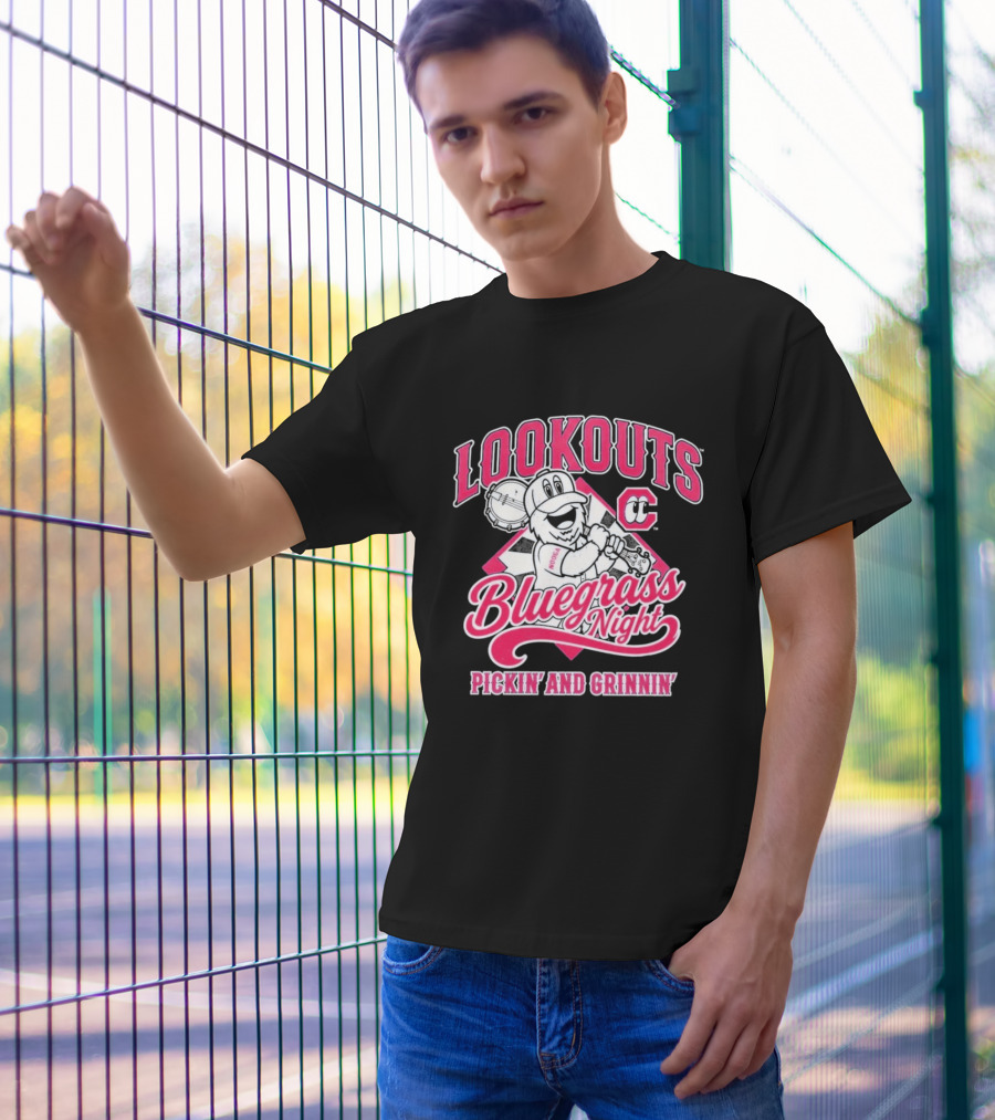 Lookouts Bluegrass Night Pickin' And Grinnin' Chattanooga Baseball C T-Shirt