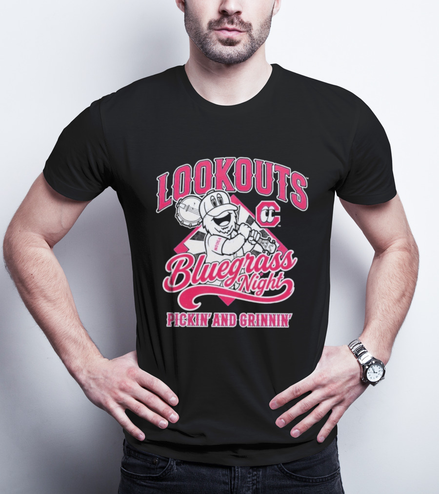 Lookouts Bluegrass Night Pickin' And Grinnin' Chattanooga Baseball C T-Shirt