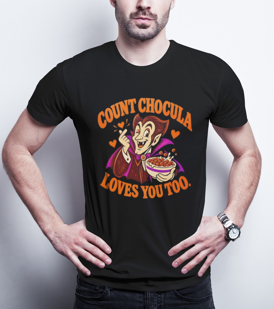 Count Chocula Loves You Too Vintage Cereal Monster Breakfast Fun T-Shirt