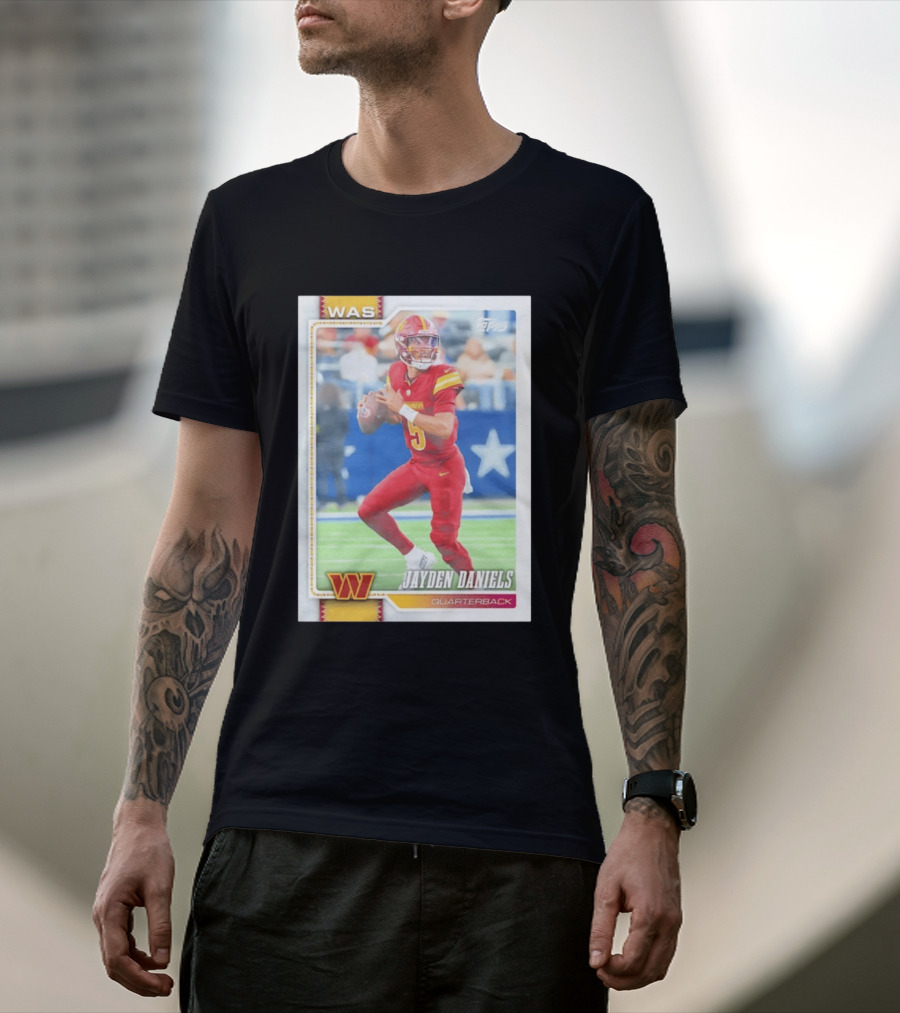 Jayden Daniels Washington Commanders Quarterback 2026 Topps Football T-Shirt