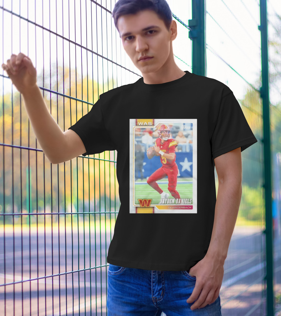 Jayden Daniels Washington Commanders Quarterback 2026 Topps Football T-Shirt