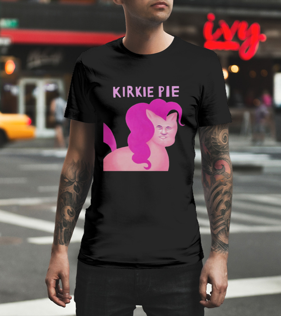 Kirkie Pie Pink Pony Cartoon Face T-Shirt