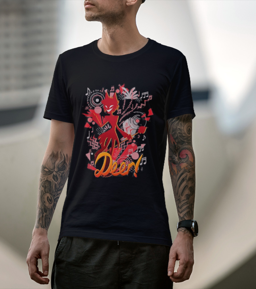 Alastor Hazbin Hotel Deer Music Radio T-Shirt