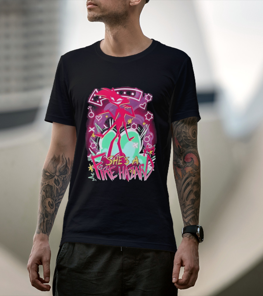 Hazbin Angel Dust She's A Fire Hazard T-Shirt