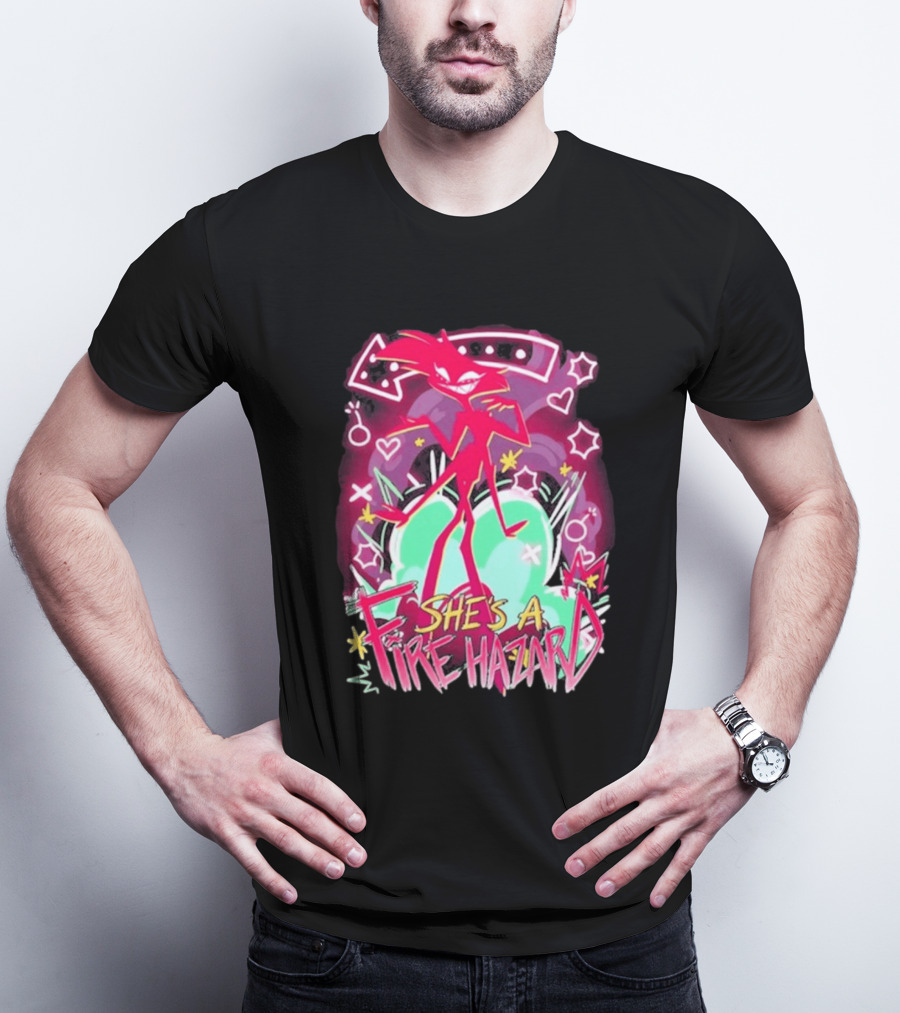 Hazbin Angel Dust She's A Fire Hazard T-Shirt