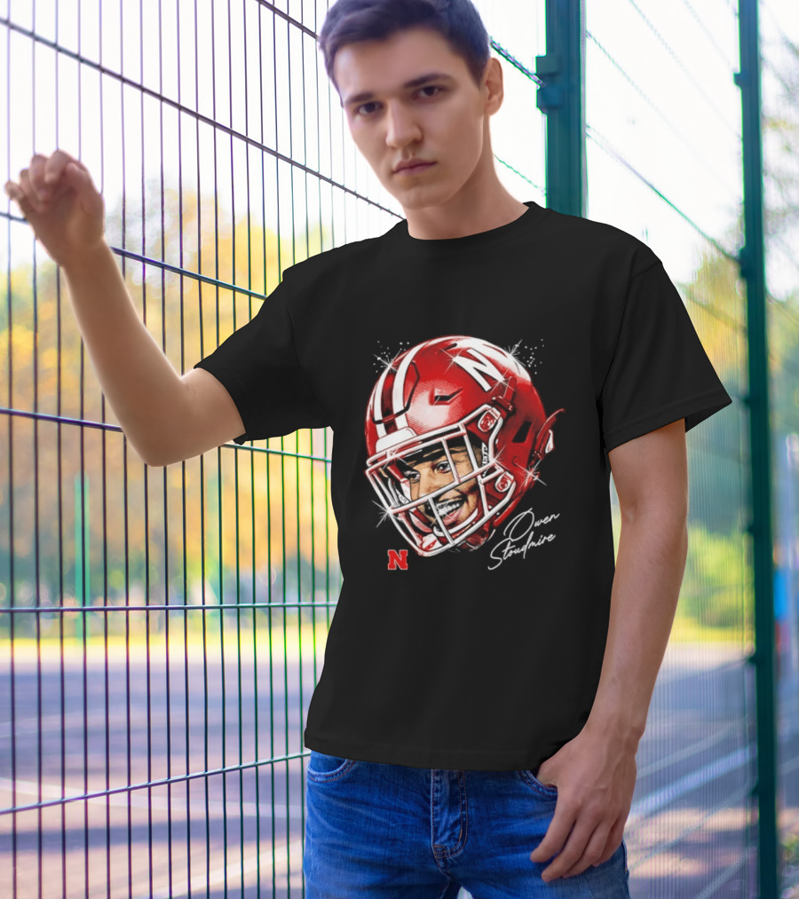 Owen Stoudmire Nebraska Cornhuskers Football Helmet T-Shirt