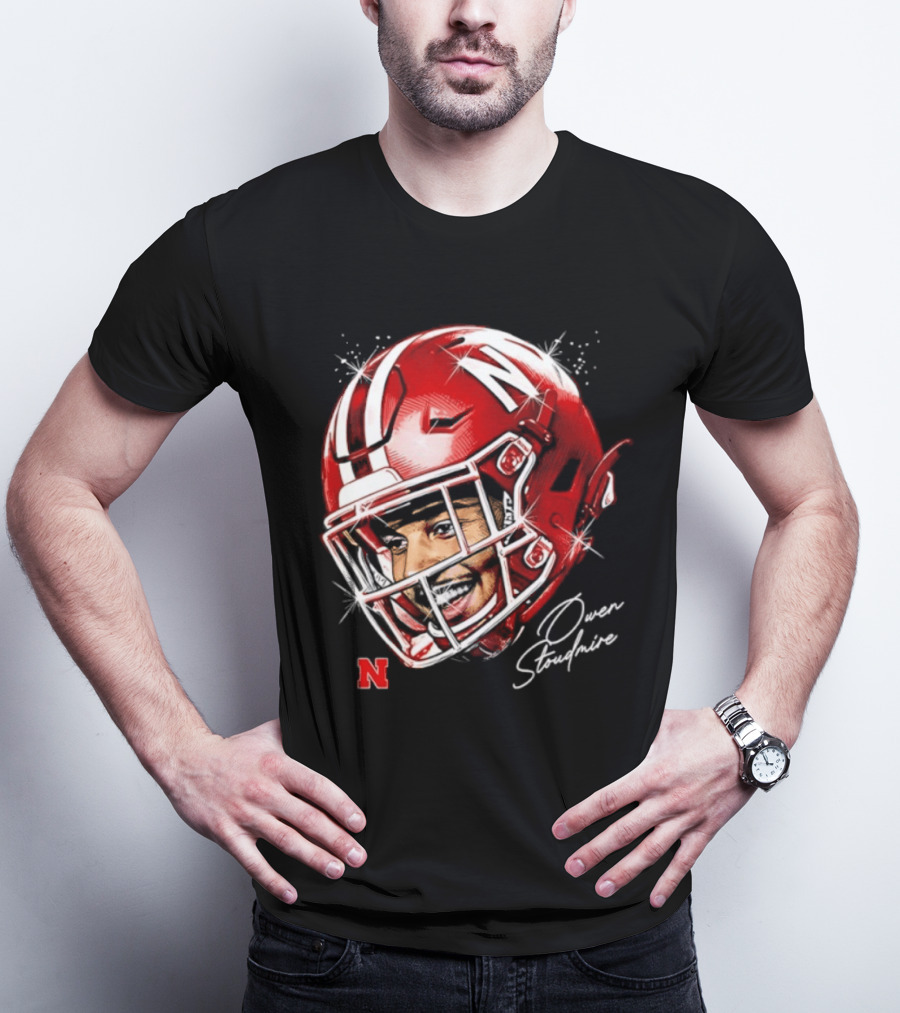 Owen Stoudmire Nebraska Cornhuskers Football Helmet T-Shirt