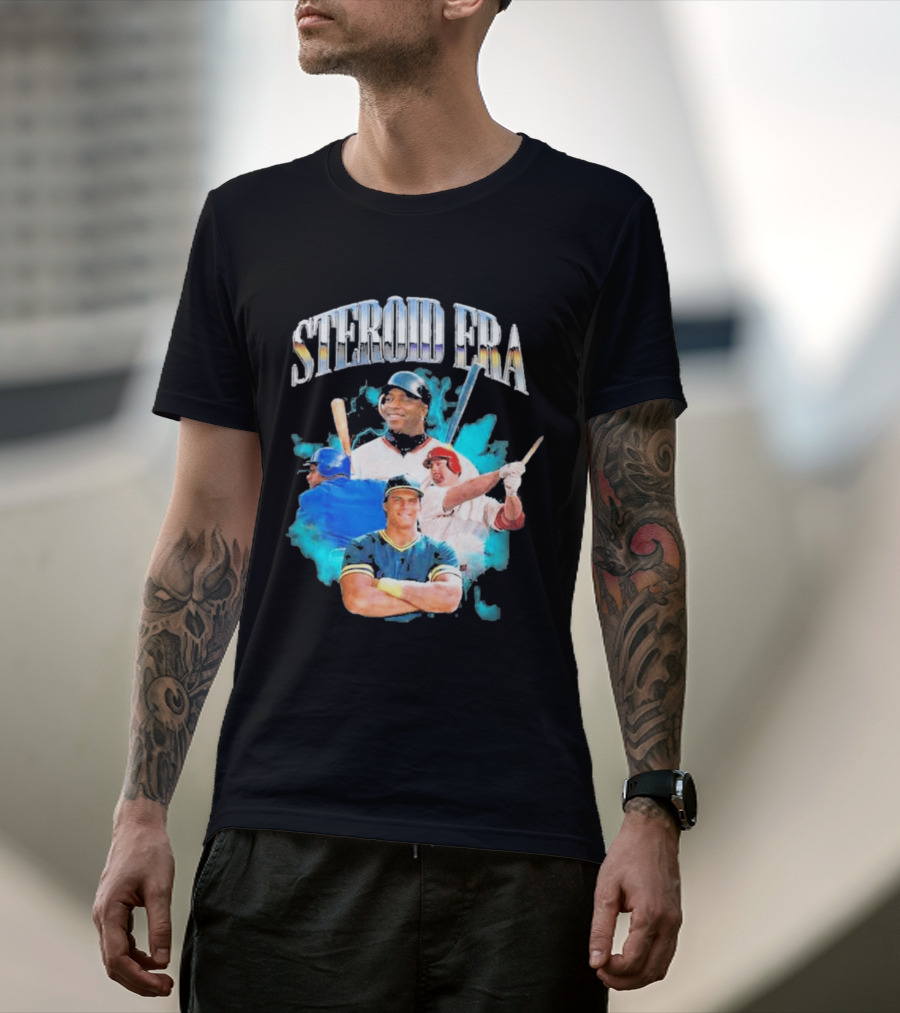 Steroid Era Baseball Players Montage With Bats And Uniforms T-Shirt
