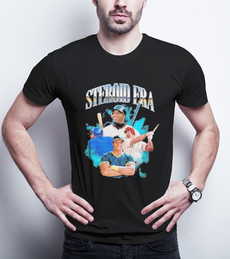Steroid Era Baseball Players Montage With Bats And Uniforms T-Shirt