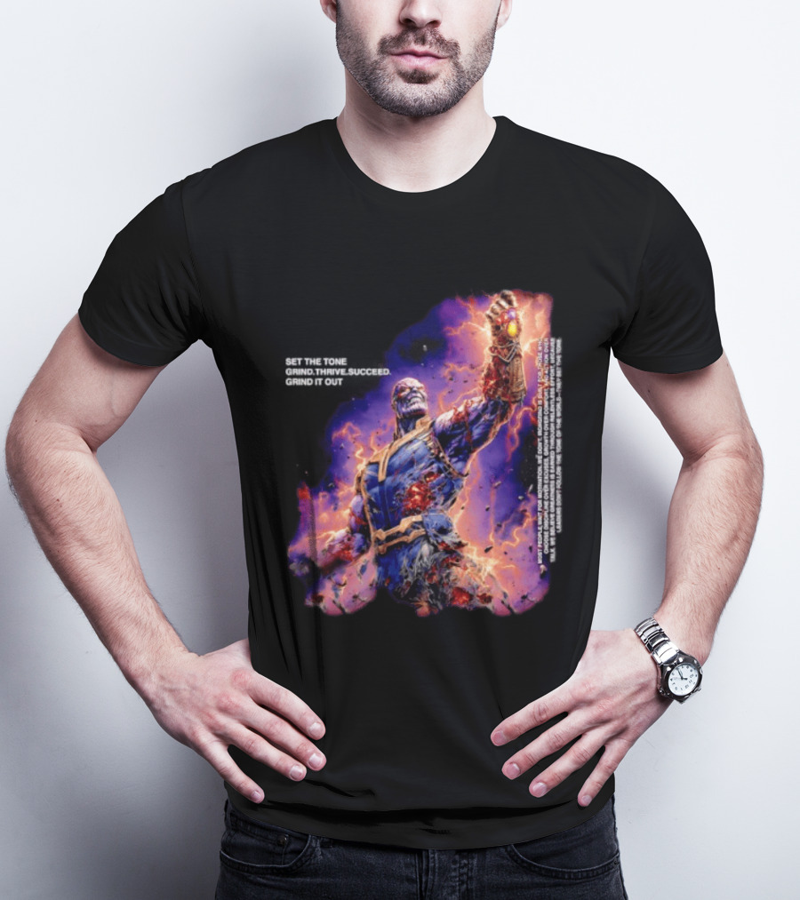 Thanos Set The Tone Grind Thrive Succeed Marvel Comics T-Shirt