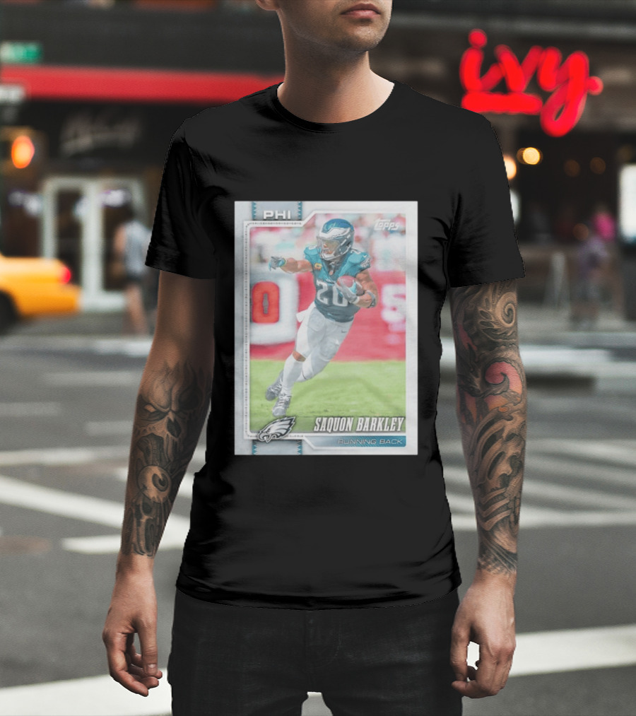 Saquon Barkley Topps Philadelphia Eagles 2026 Running Back Card T-Shirt