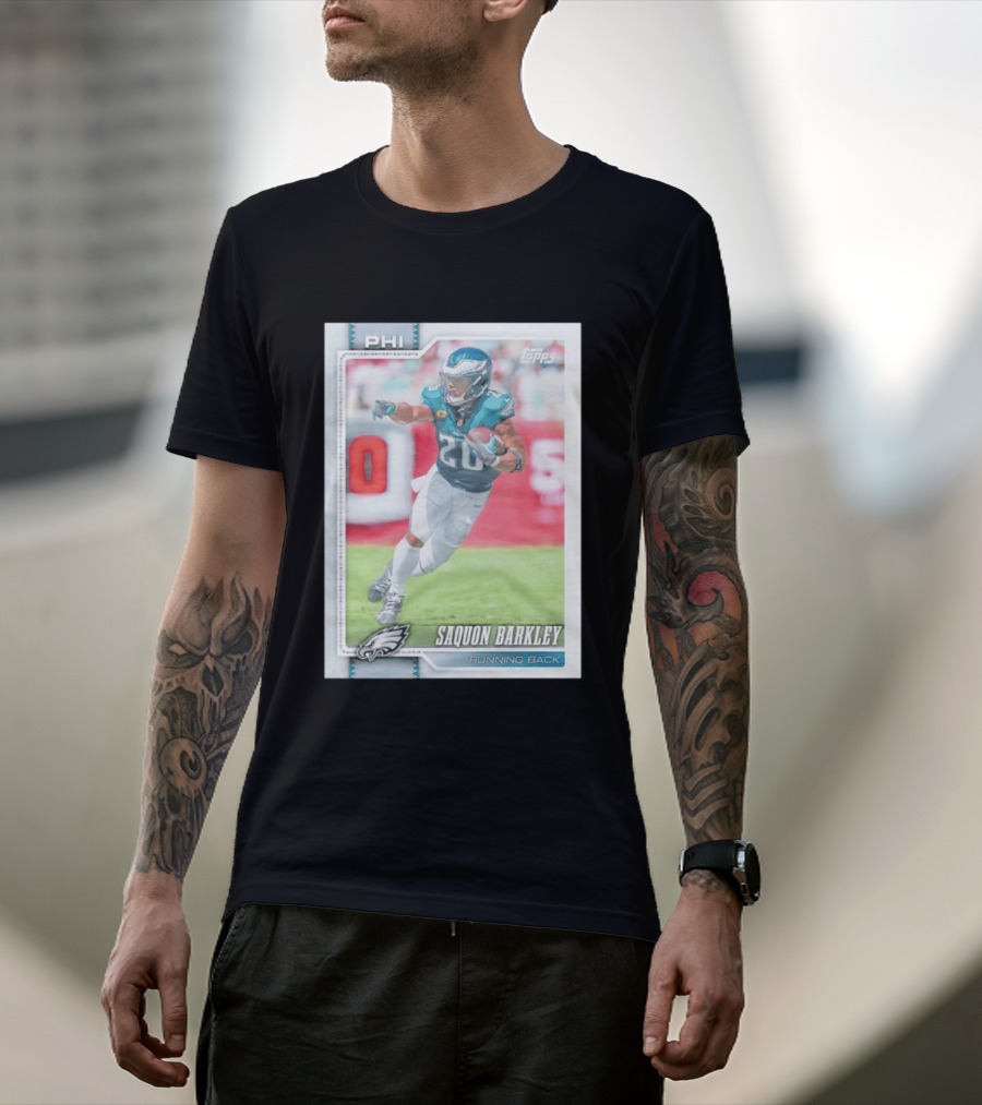 Saquon Barkley Topps Philadelphia Eagles 2026 Running Back Card T-Shirt
