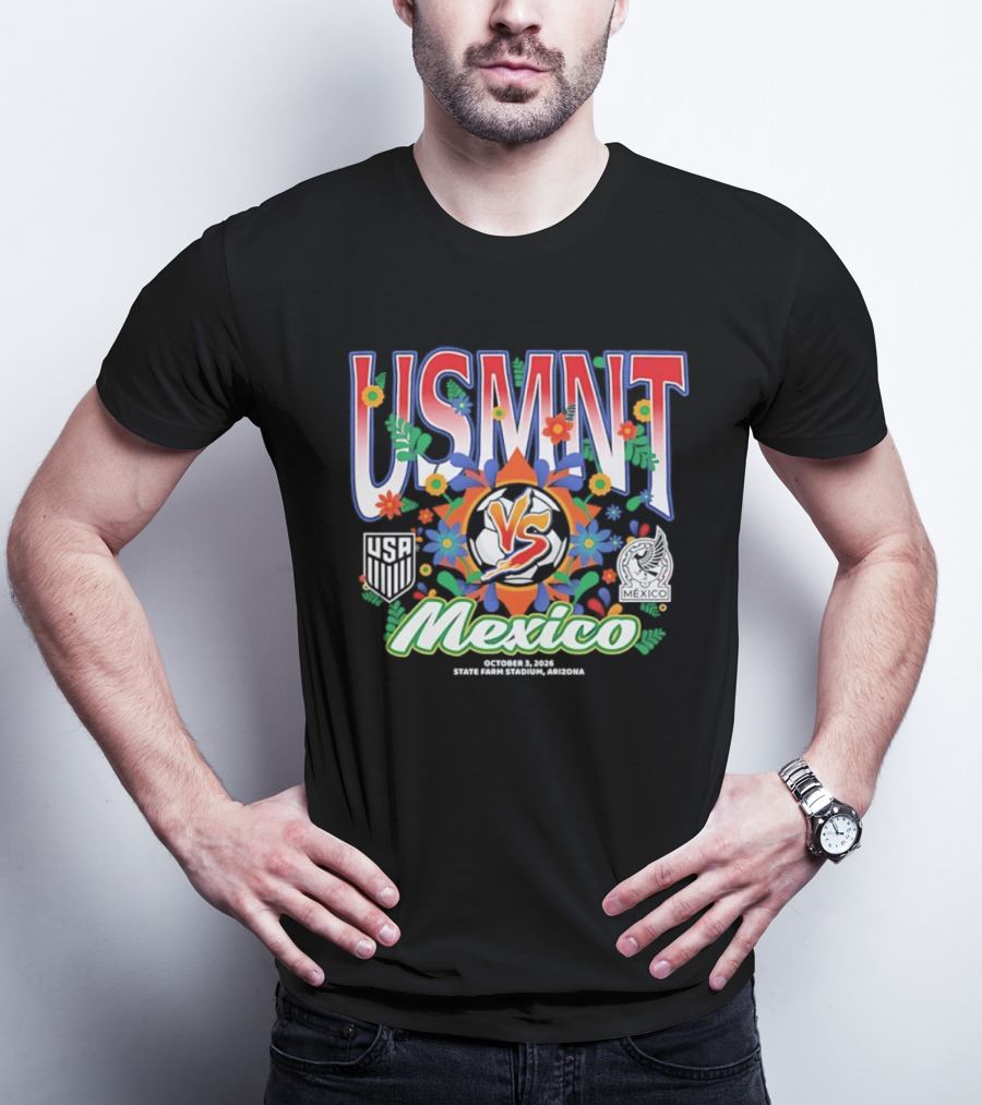 USMNT Vs Mexico 2026 Soccer Floral Celebration T-Shirt