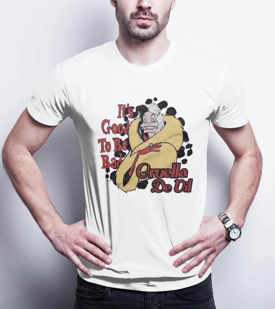 101 Dalmatians Cruella De Vil It's Good To Be Bad Retro Cartoon Villain T-Shirt