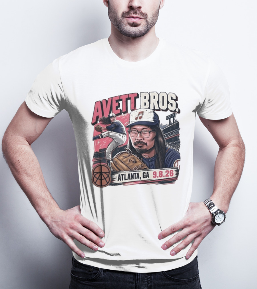 Avett Bros Baseball Themed Atlanta GA Sep 08 2026 Concert T-Shirt
