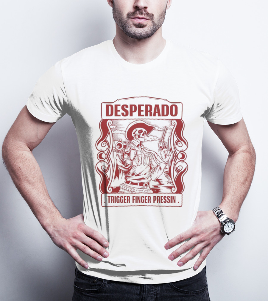 Desperado Trigger Finger Pressing Skeleton T-Shirt