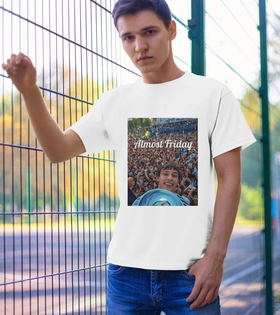 Kimi Antonelli Victory Selfie With Trophy After Winning 2026 Italian Grand Prix At Monza Almost Friday T-Shirt