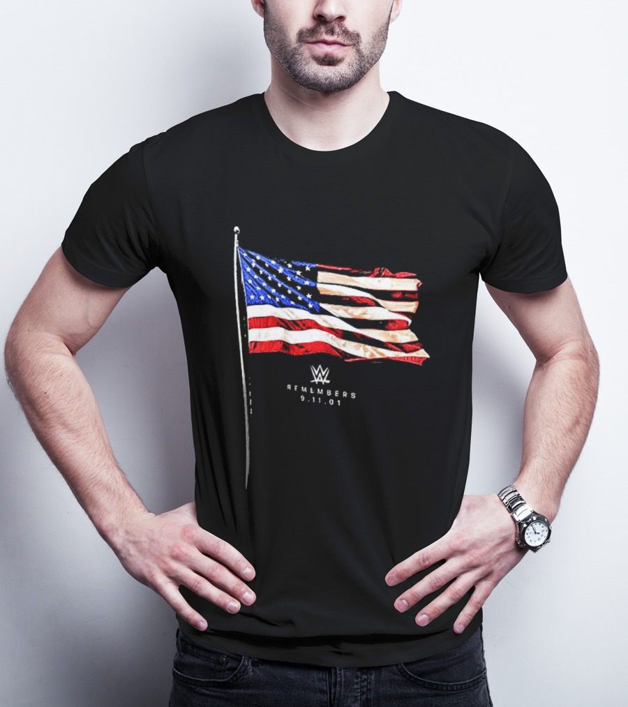 WWE Remembers American Flag Patriot Tribute Vintage Look T-Shirt