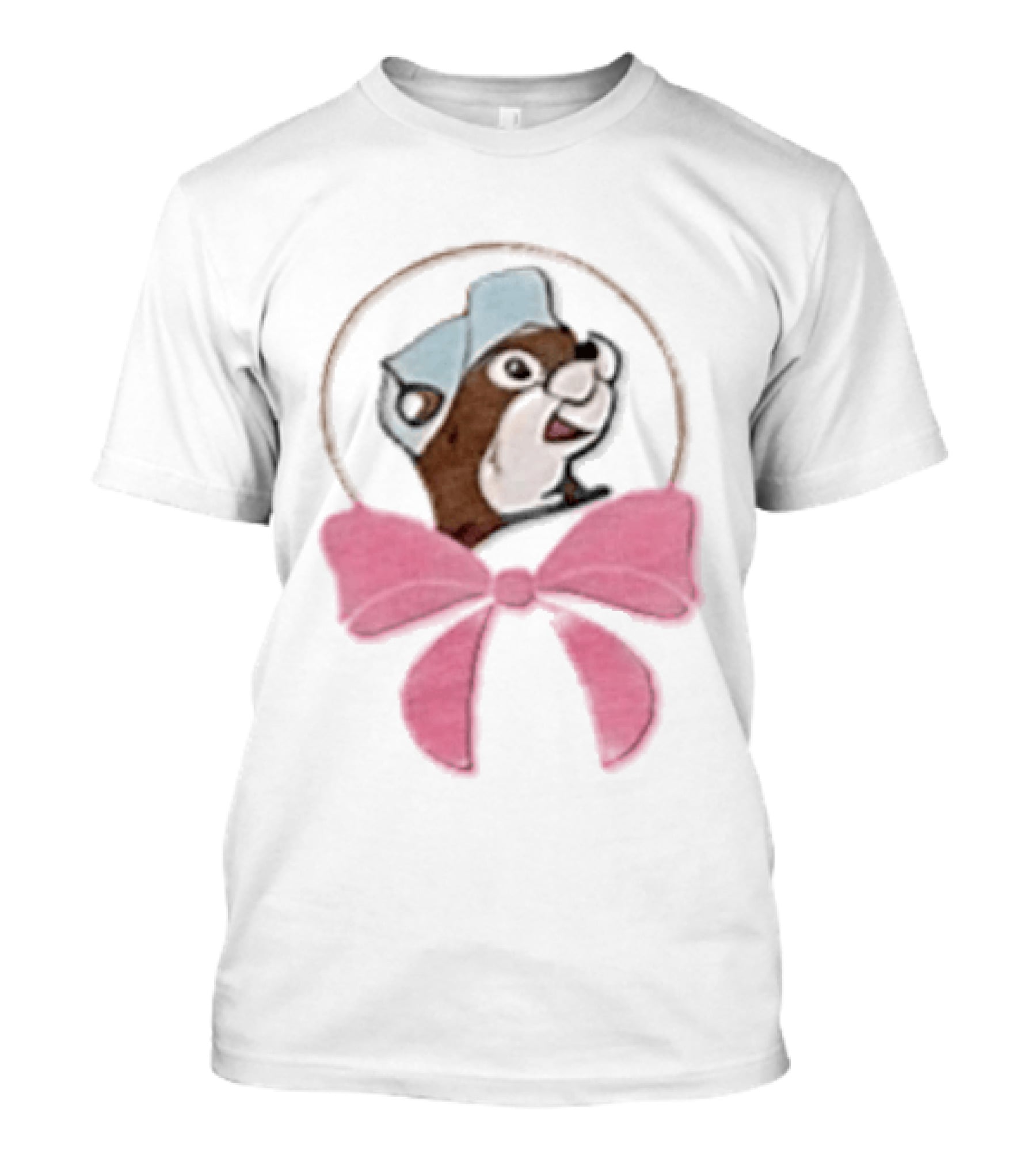 Buc Ee's Beaver With Pink Bow Icon In Circle T-Shirt