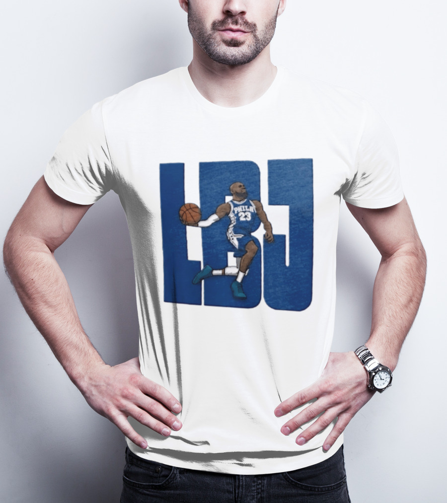 Philadelphia 76ers LBJ 23 Dribbling Basketball Caricature T-Shirt