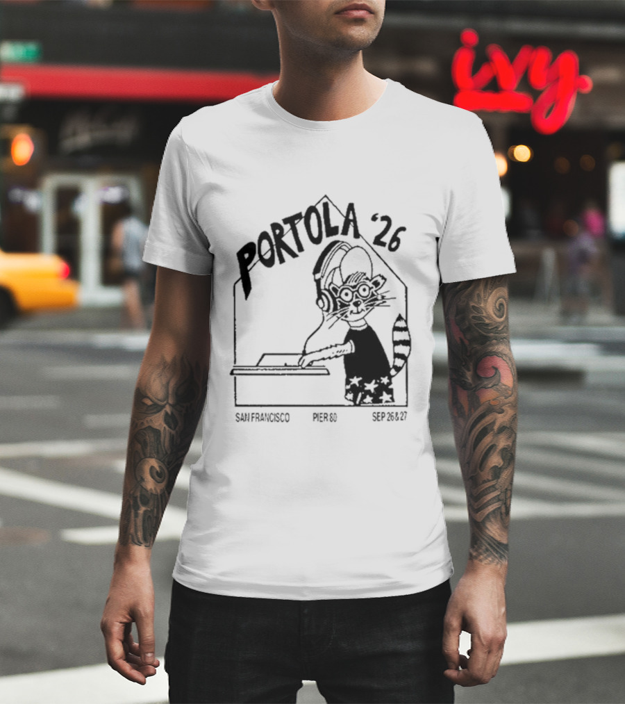 Portola 2026 San Francisco Festival DJ Cat T-Shirt