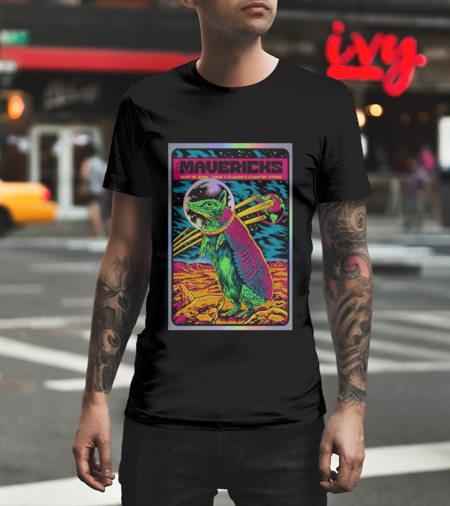 The Mavericks Sep 19 2026 Cosmic Armadillo Event John Floore Country Store Helotes TX T-Shirt