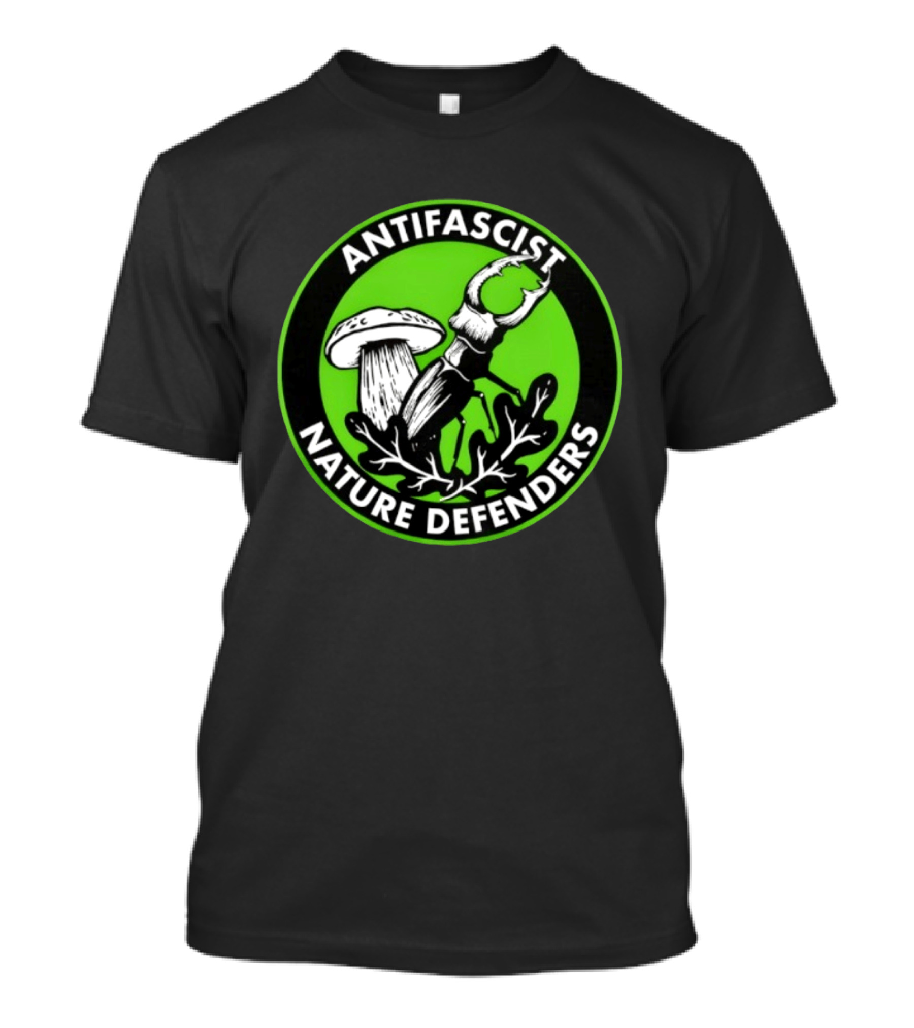 Antifascist Nature Defenders Mushroom Beetle T-Shirt