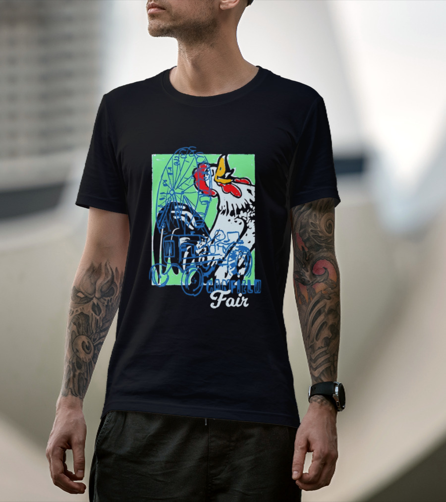 Canfield Fair Rooster Tractor Ferris Wheel Paint T-Shirt