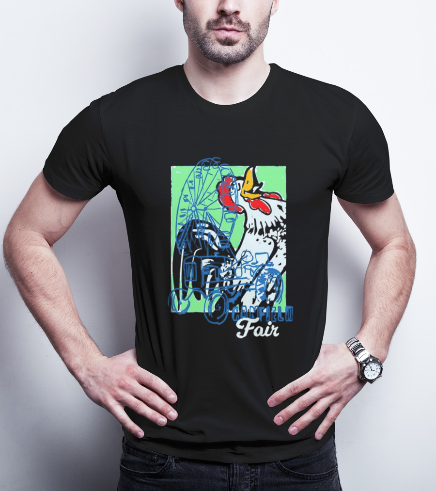 Canfield Fair Rooster Tractor Ferris Wheel Paint T-Shirt