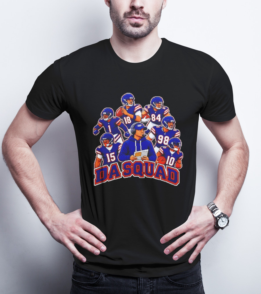 Da Squad Chicago Bear 8bit Game Quarterbacks And Coach Pixel T-Shirt
