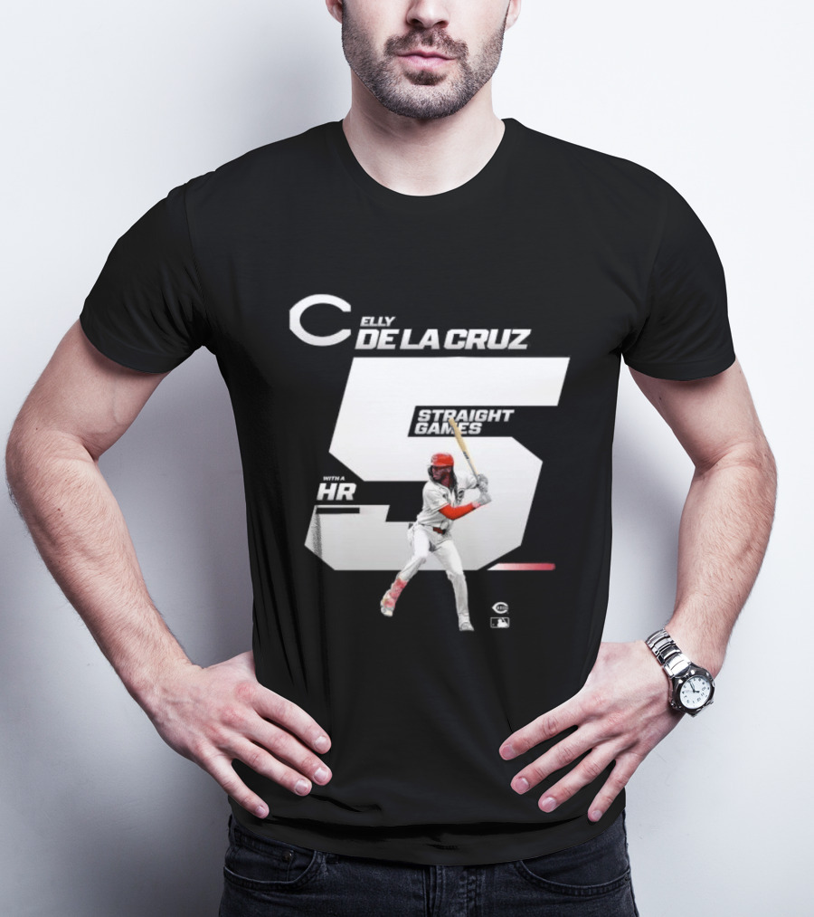 Elly De La Cruz 5 Straight Game 26 HR Baseball Player T-Shirt