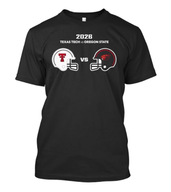 2026 Texas Tech Vs Oregon State Football Matchup Helmets T-Shirt