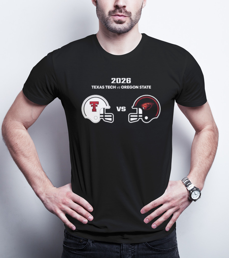 2026 Texas Tech Vs Oregon State Football Matchup Helmets T-Shirt