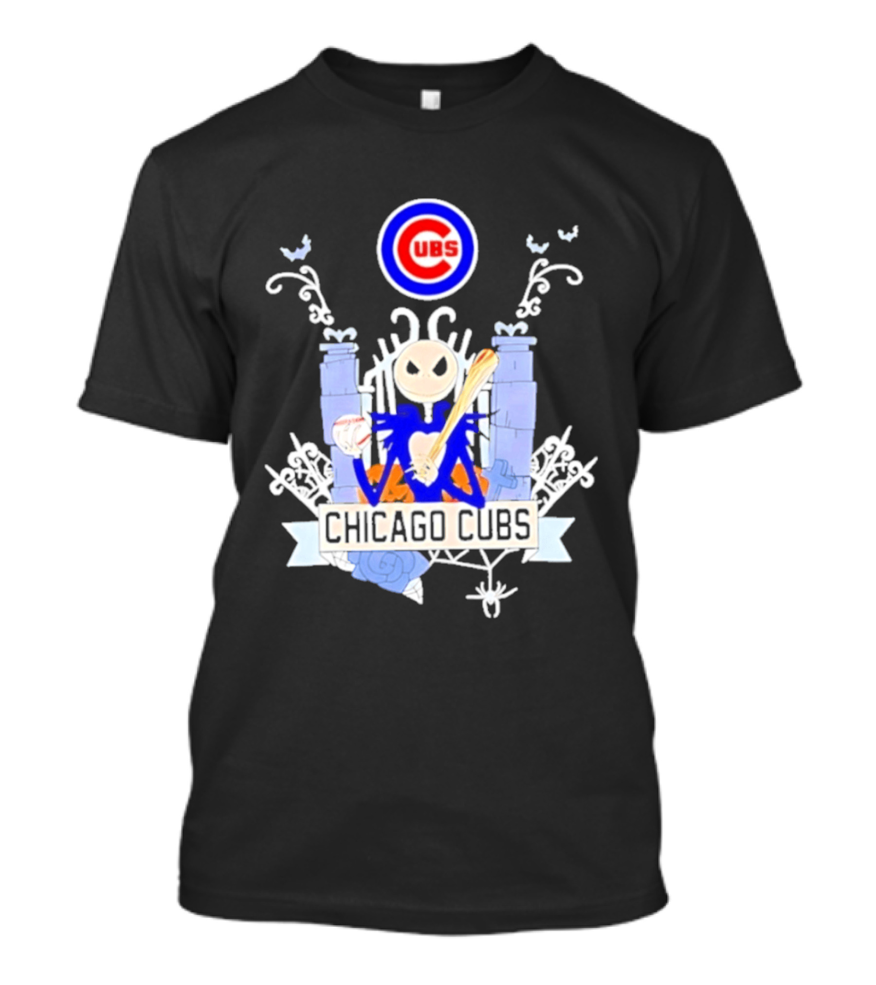 Chicago Cubs Halloween 2026 Jack Skellington Collaboration T-Shirt