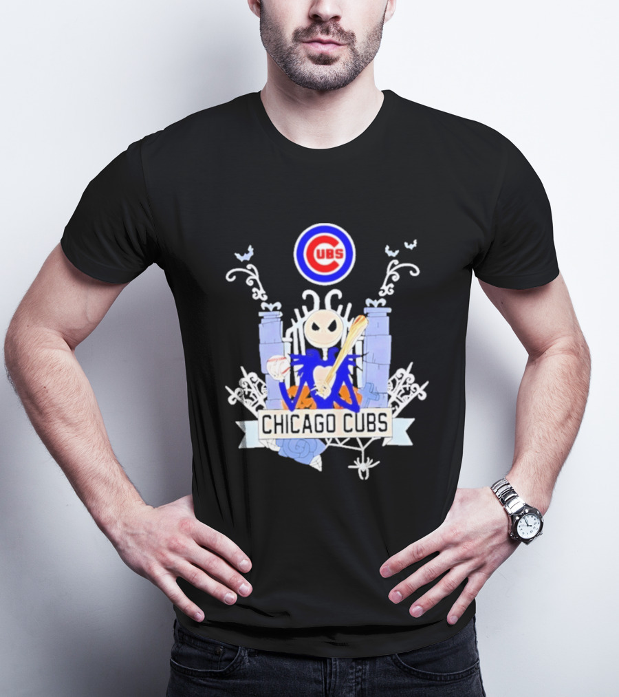 Chicago Cubs Halloween 2026 Jack Skellington Collaboration T-Shirt