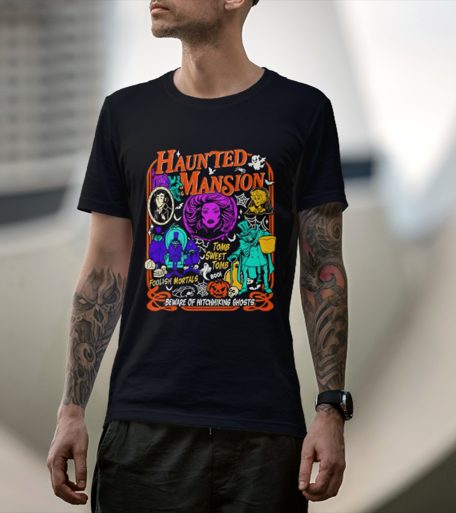 Haunted Mansion Madame Leota Beware Of Hitchhiking Ghosts Foolish Mortals Halloween T-Shirt