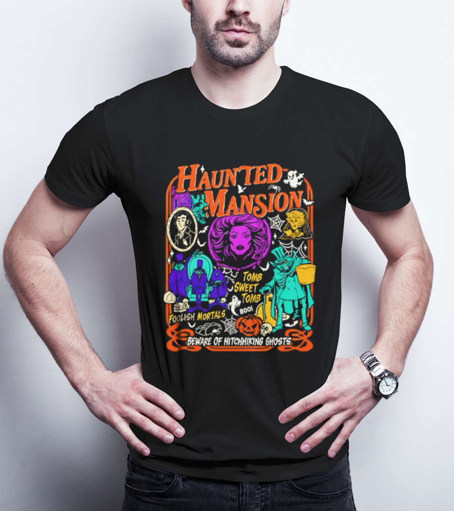Haunted Mansion Madame Leota Beware Of Hitchhiking Ghosts Foolish Mortals Halloween T-Shirt