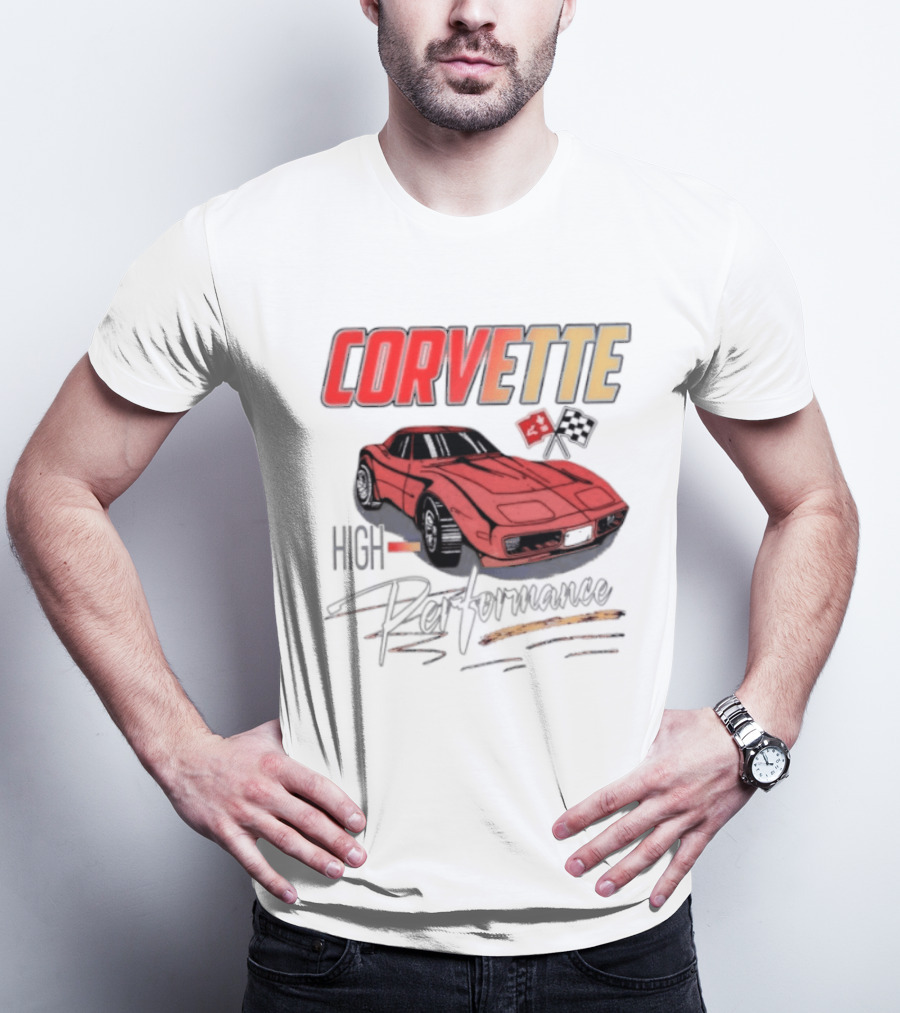Corvette High Performance Chevrolet Sports Car Red Classic Vehicle T-Shirt