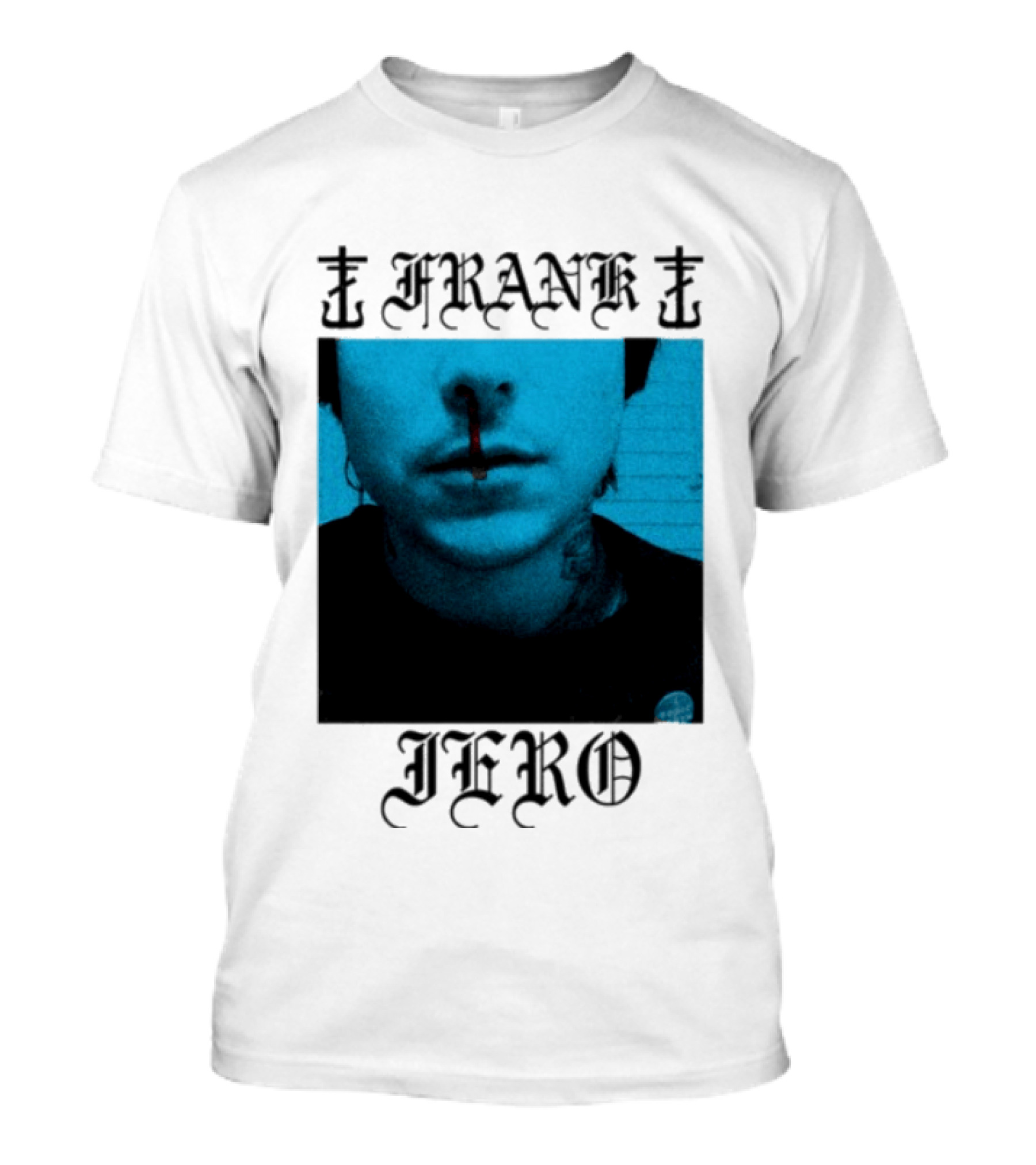 FRANK IERO Bloody Nose Blue White T-Shirt