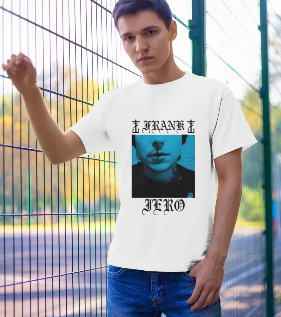 FRANK IERO Bloody Nose Blue White T-Shirt