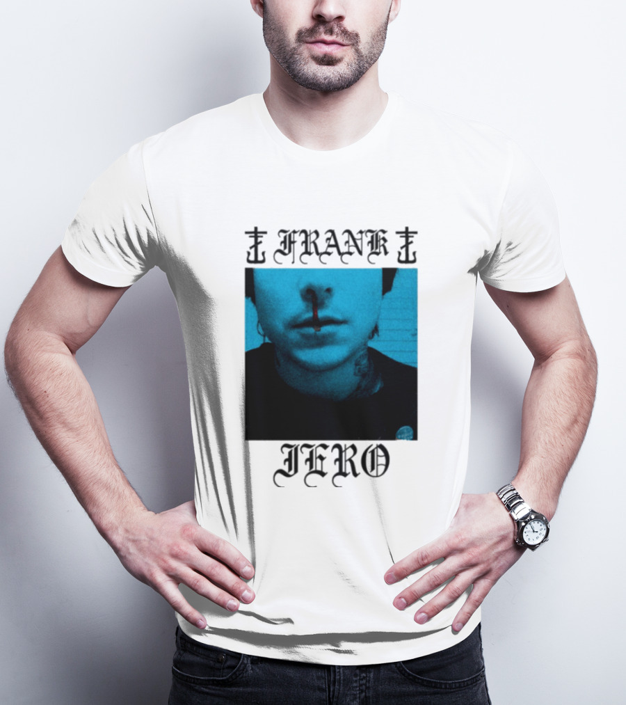 FRANK IERO Bloody Nose Blue White T-Shirt