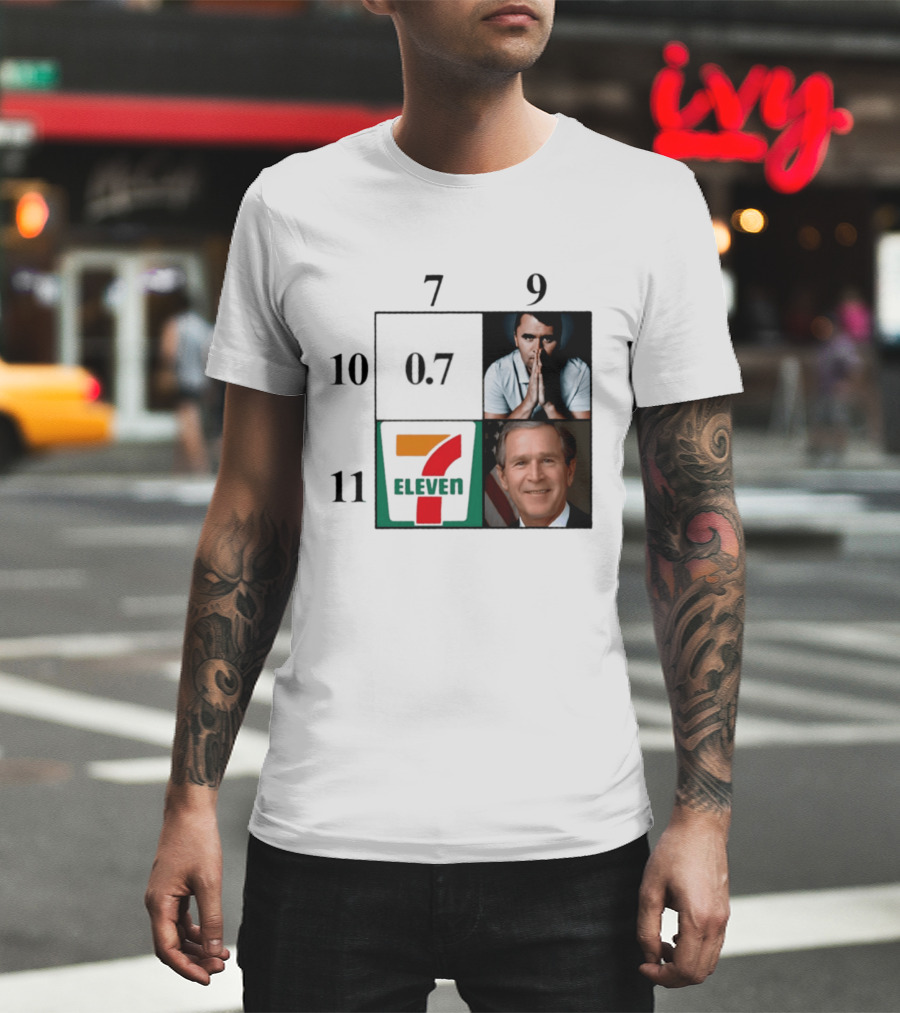 7 Eleven 07 George W. Bush Charlie Kirk Punnett Square 9 10 11 T-Shirt