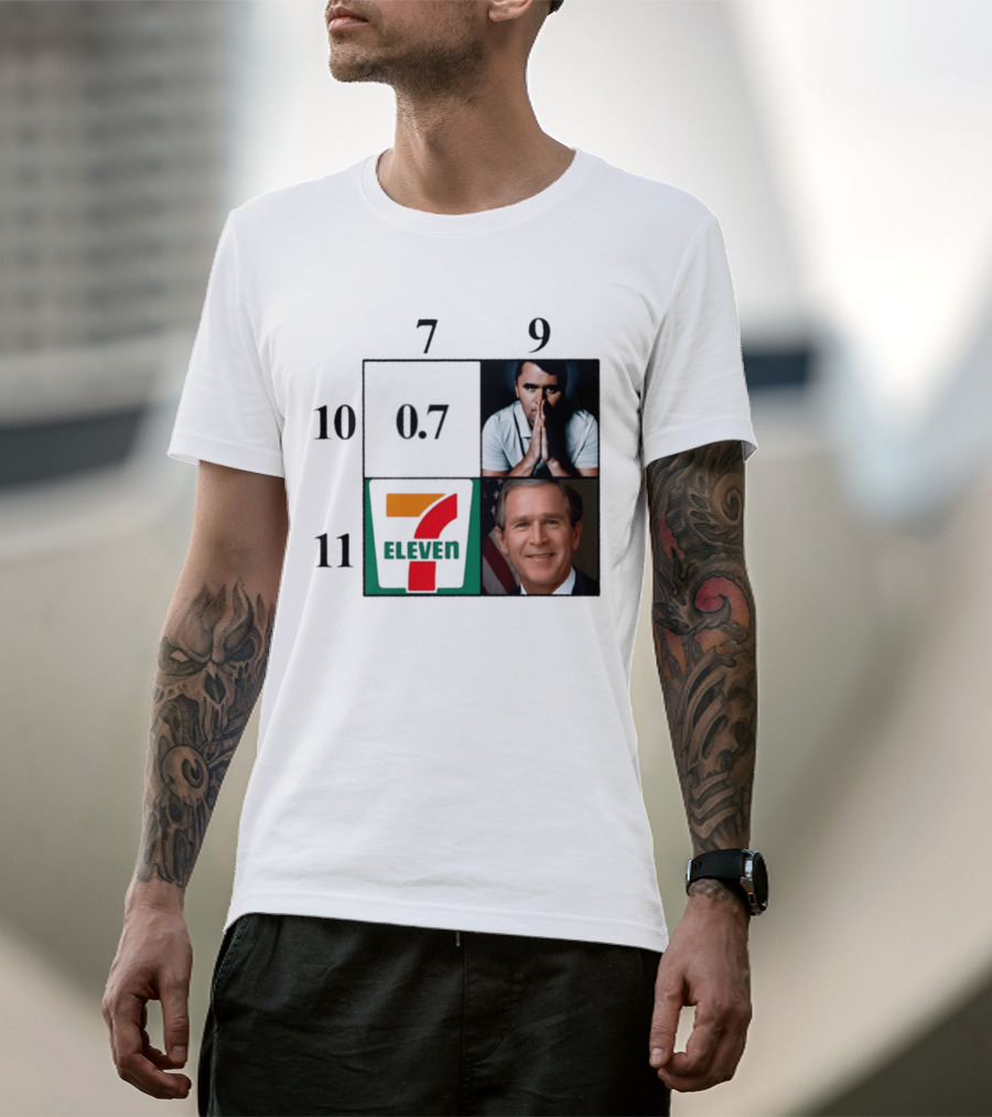 7 Eleven 07 George W. Bush Charlie Kirk Punnett Square 9 10 11 T-Shirt