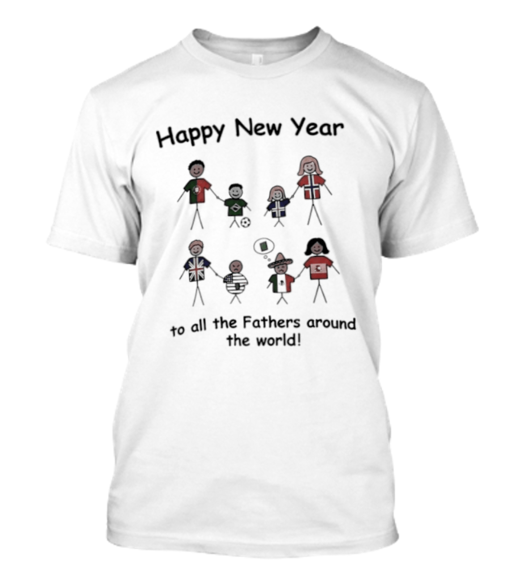 Happy New Year To All The Fathers Around The World Family Celebration T-Shirt