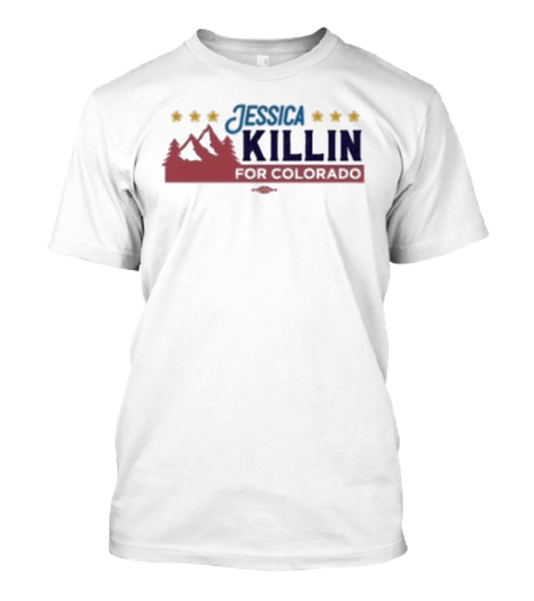 Jessica Killin For Colorado Five Stars Mountain And Trees T-Shirt