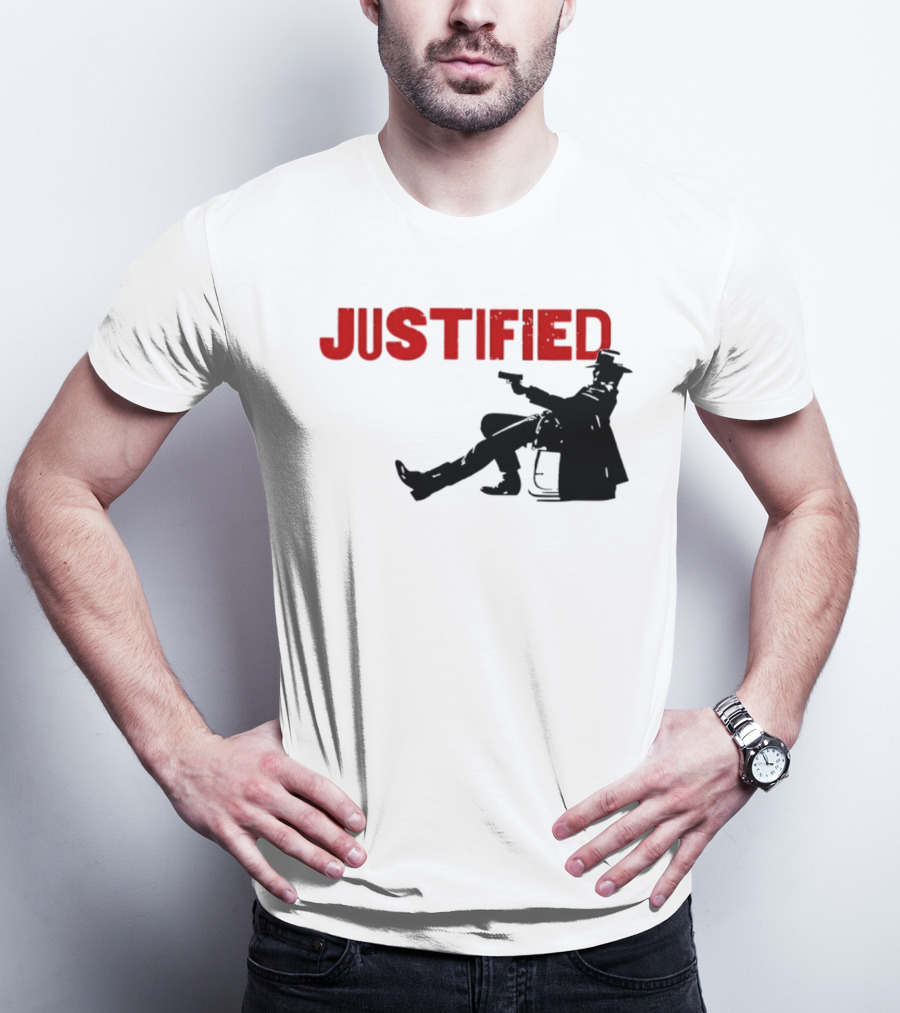 JUSTIFIED Cowboy Silhouette With Gun T-Shirt