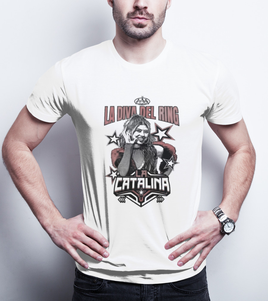La Catalina AAA La Diva Del Ring Wrestling Star Crowned Glory T-Shirt