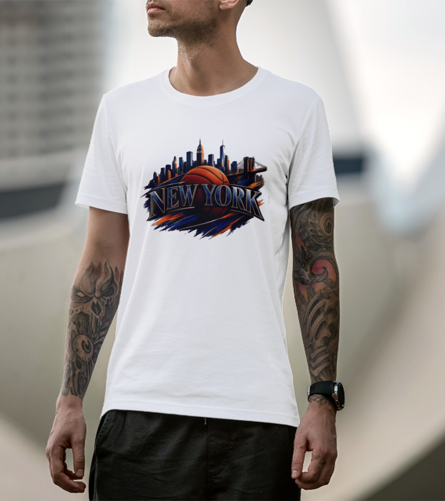 New York Basketball Skyline Cityscape T-Shirt