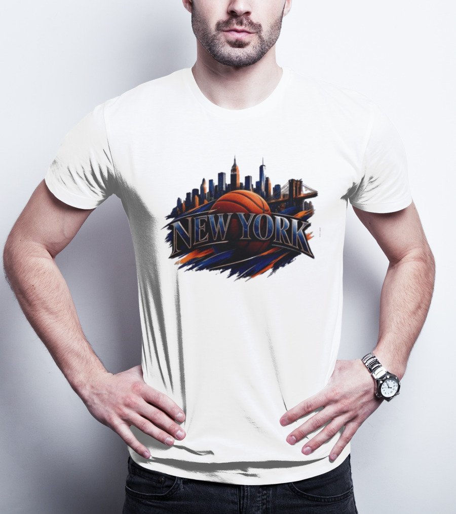 New York Basketball Skyline Cityscape T-Shirt